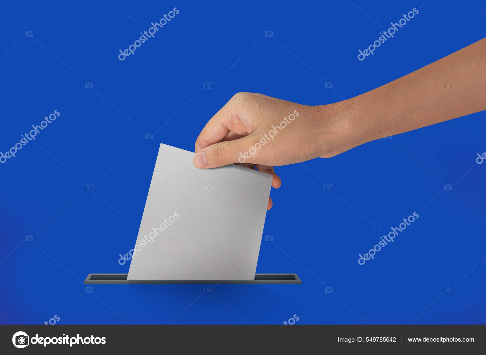 Hand Holding Ballot Paper Election Vote Concept Place Election ...