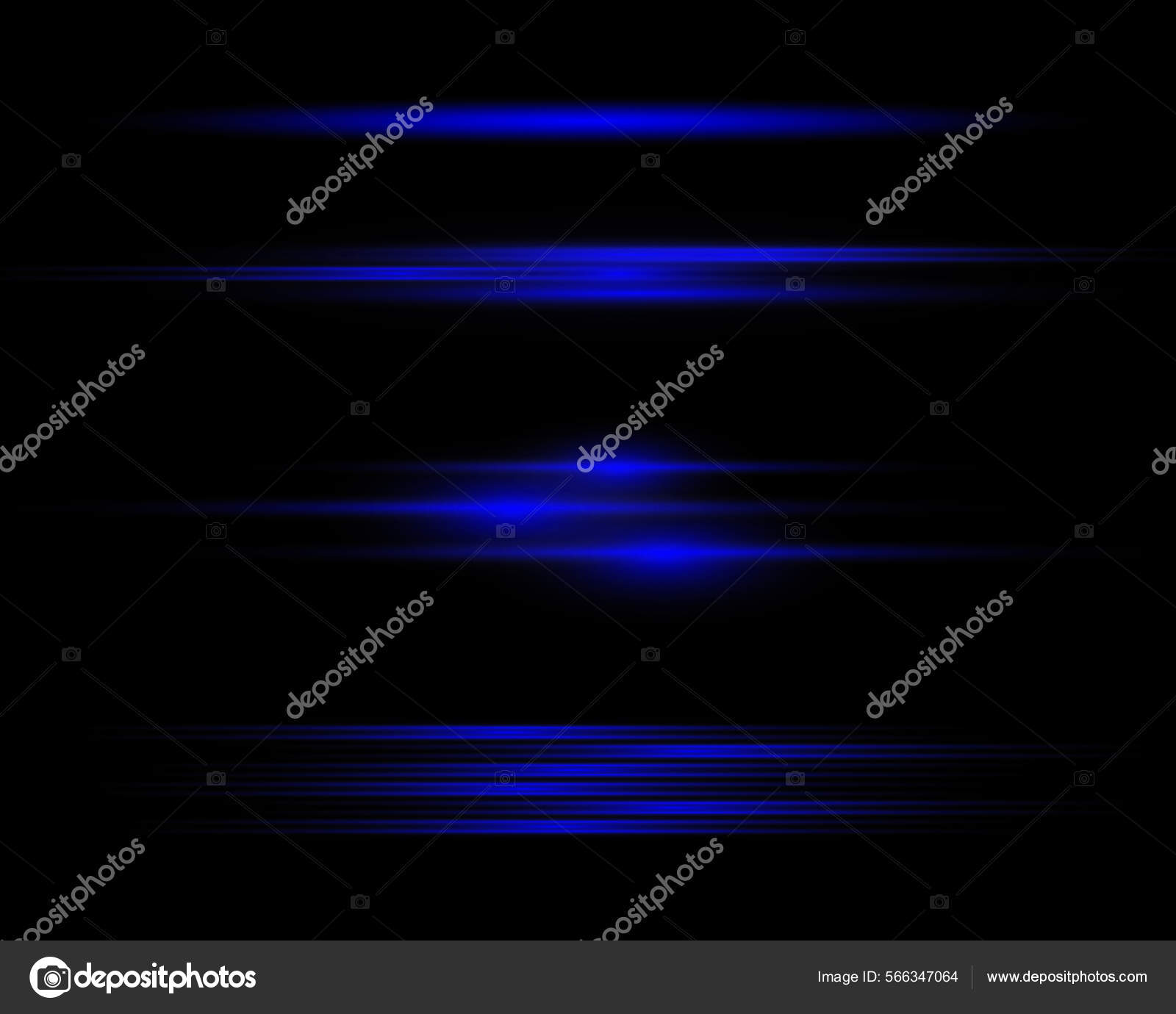 Set Neon Blue Rays Lines Light Black Background Stock Vector Image by ...