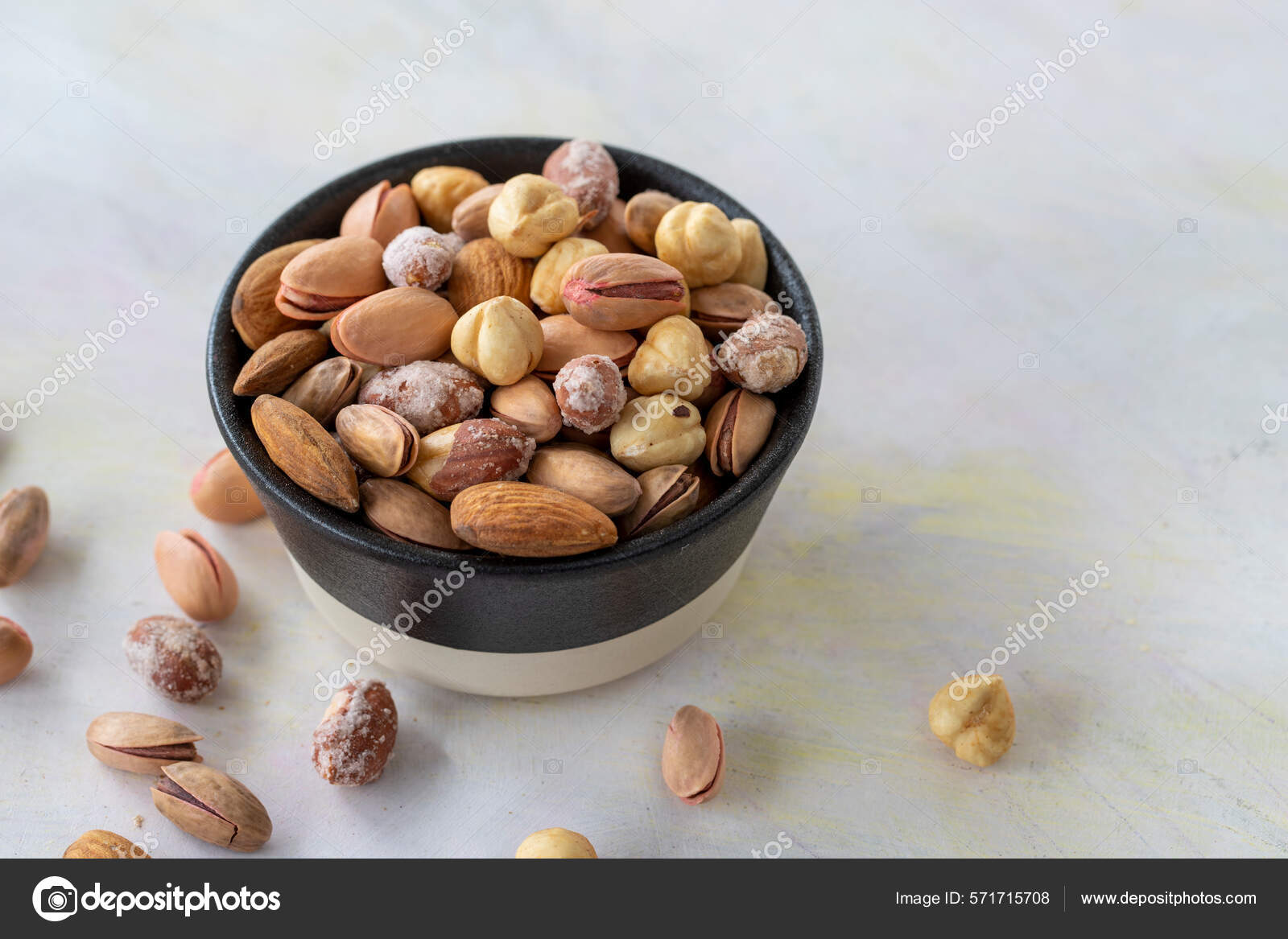 Mixed Nuts Bowl White Background Stock Photo by ©enezselvi 571715708