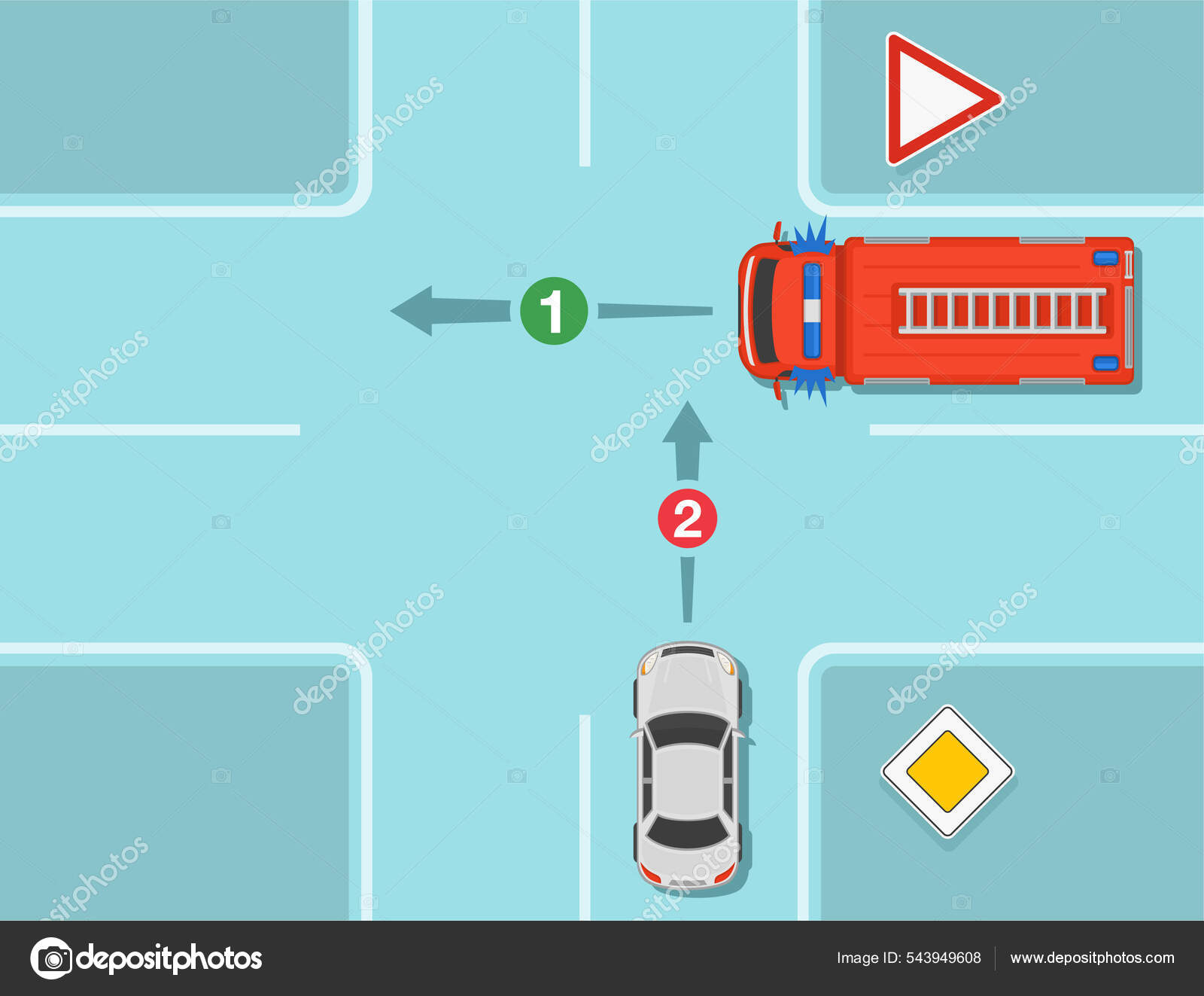 Safety Driving Rules Give Way Emergency Vehicles Rule Crossroads ...