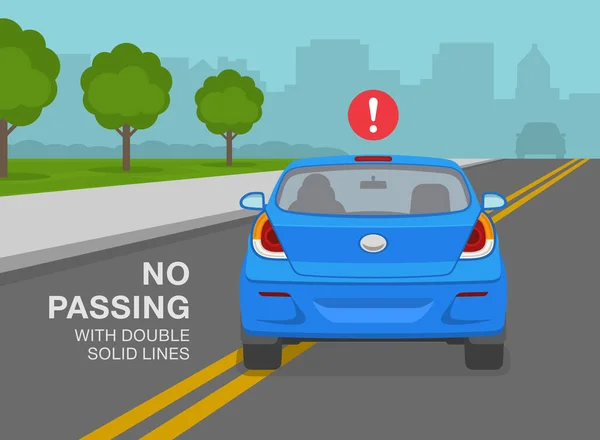 Driving Car Stop Line Rule Blue Suv Car Stopped Red Stock Vector Image ...