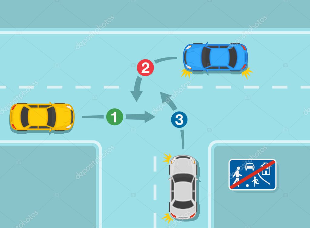 Reglas de seguridad para conducir y regular el tráfico.Dar paso a todos ...