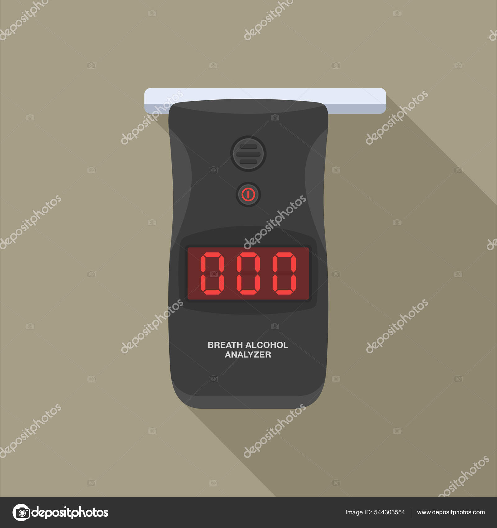 Police Breath Alcohol Testing Device Analyzer Flat Vector Illustration ...