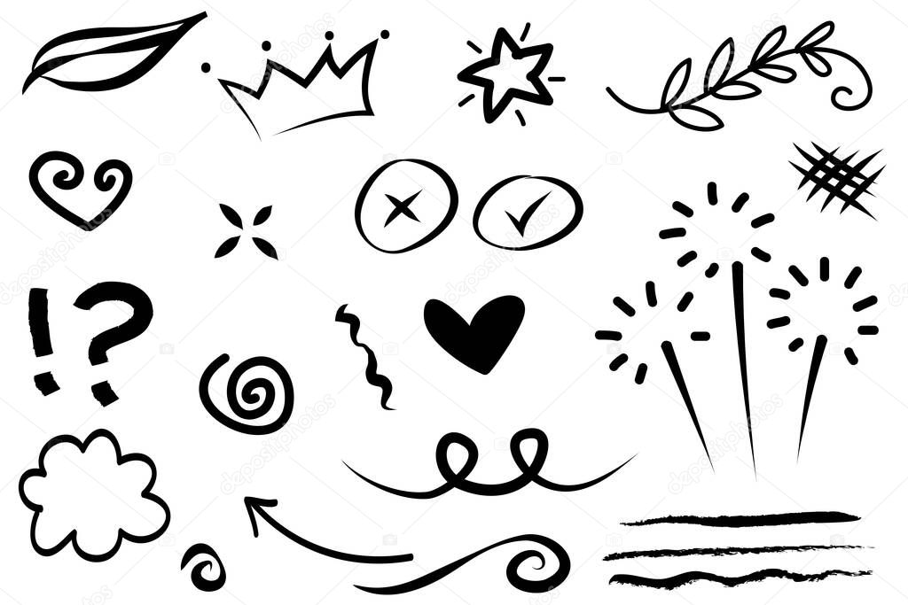 iconos de flecha dibujados a mano establecidos aislados sobre fondo blanco. Ilustraci n ...