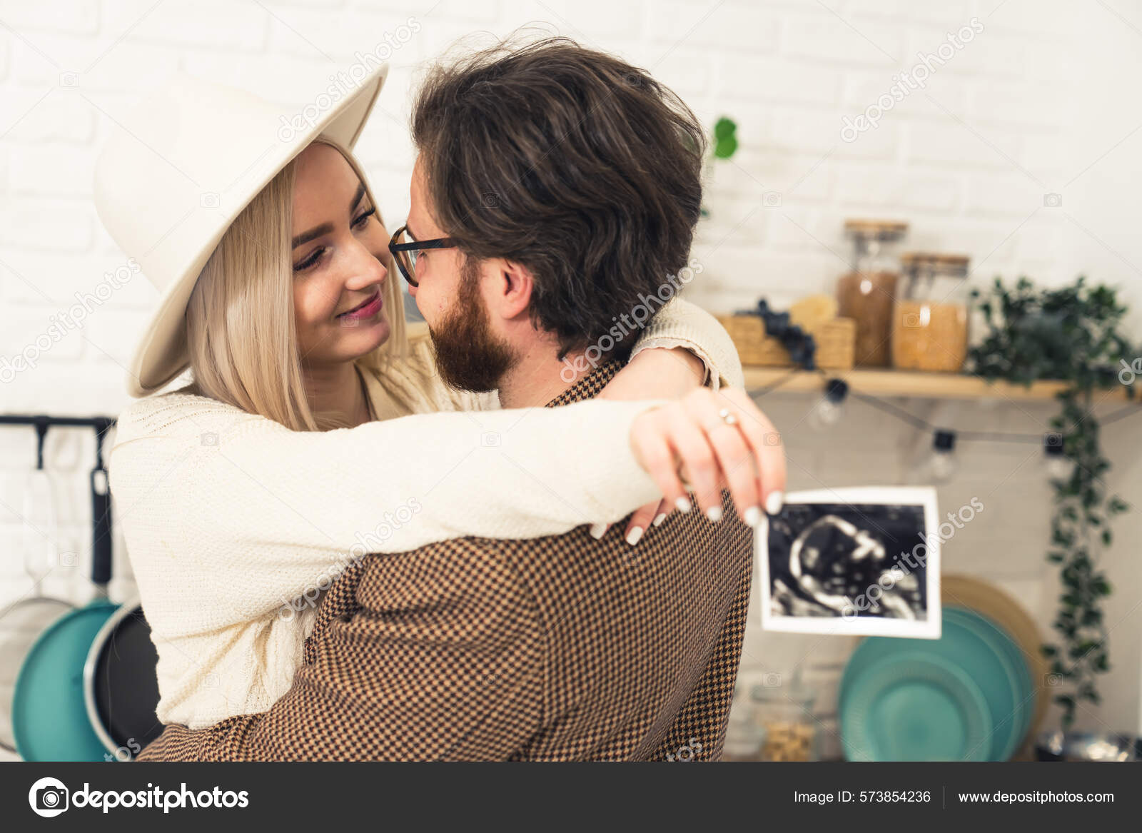 Inner Shot Lovely Millennial Caucasian Boyfriend Girlfriend Holding ...