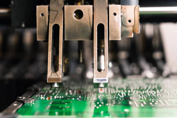 SMT surface-mount technology process of mounting electrical components on PCB printed circuit ...