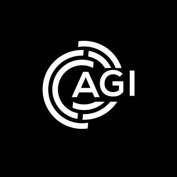 Diseño del logo de la carta AGI sobre fondo negro. AGI iniciales ...