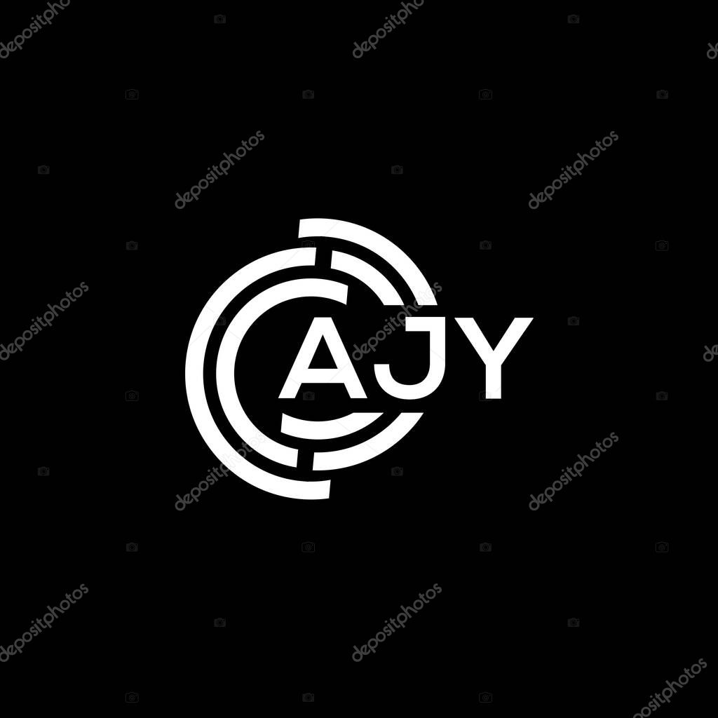 Diseño del logotipo de la letra AJY sobre fondo negro. AJY iniciales creativas letra logo ...