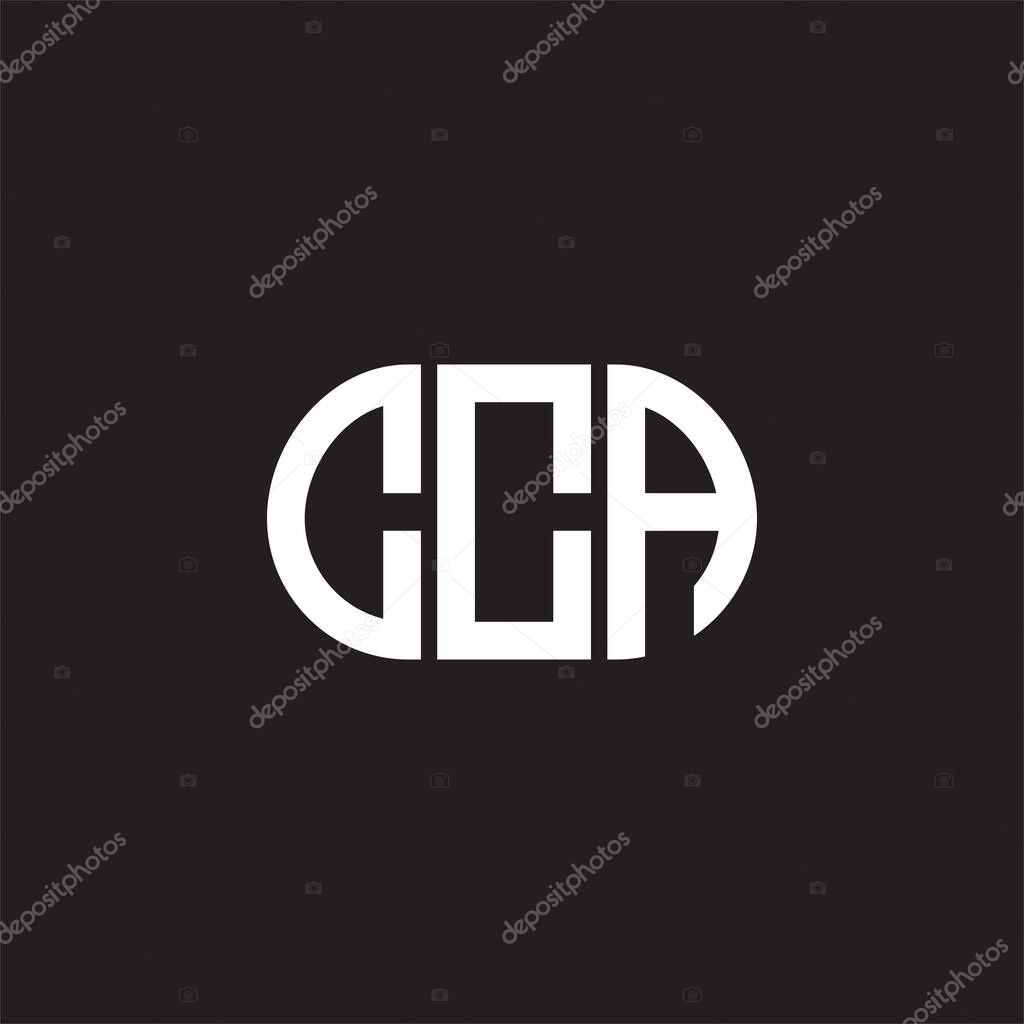 Diseño del logotipo de la letra CCA sobre fondo negro. BBA iniciales ...