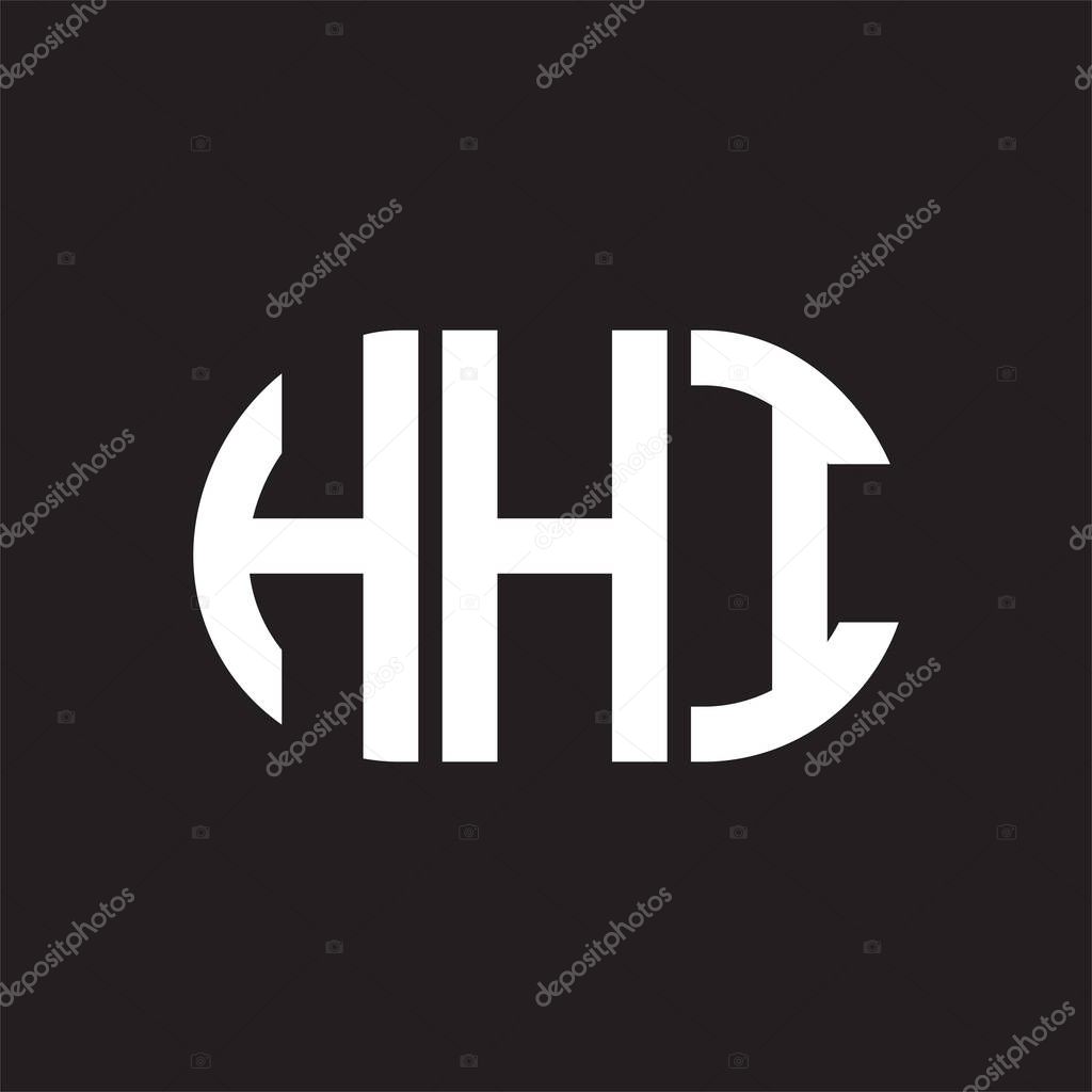 Diseño del logotipo de la letra HHI sobre fondo negro. HHI iniciales ...