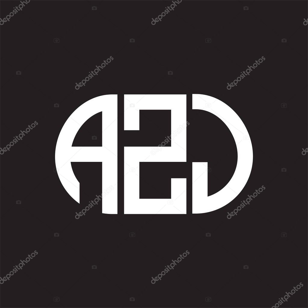 Diseño del logotipo de la letra AZJ sobre fondo negro. AZJ 2022