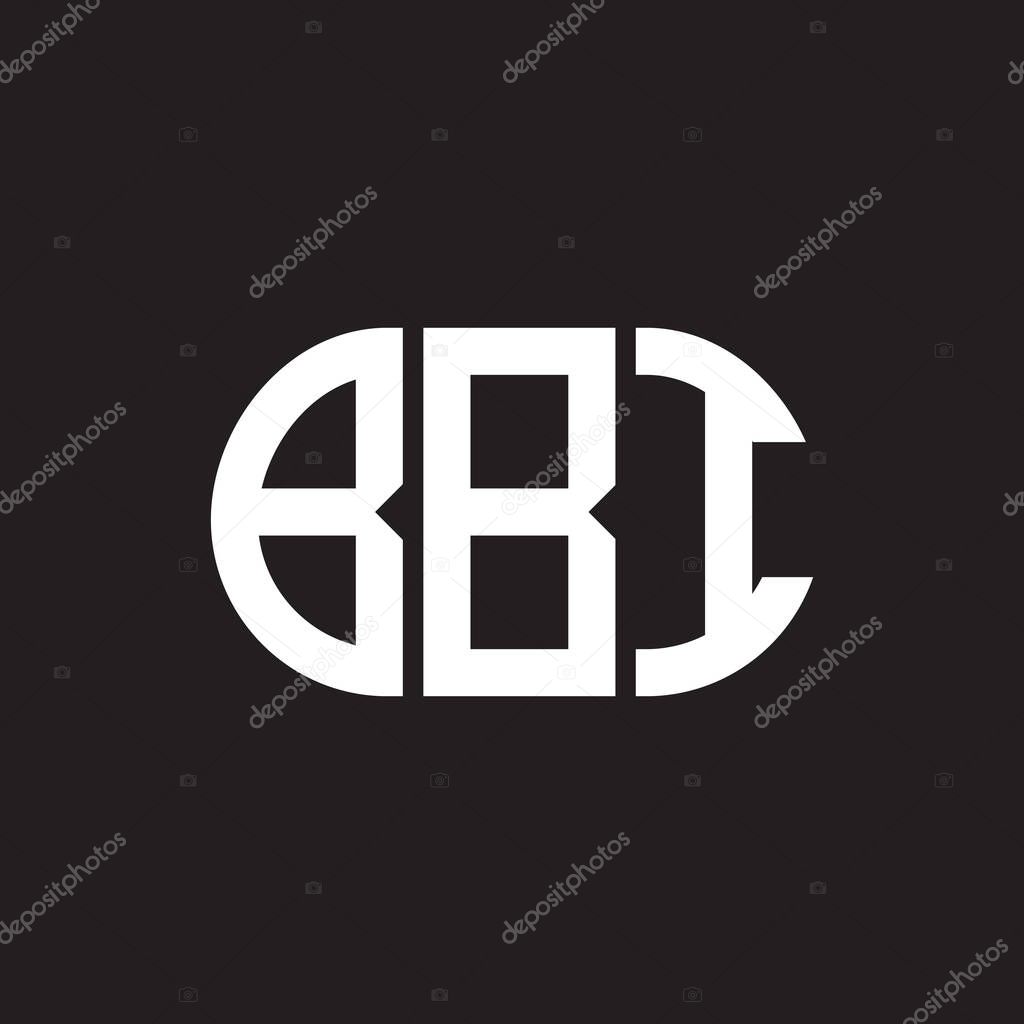 Diseño del logotipo de la letra BBI sobre fondo negro. BBI 2022