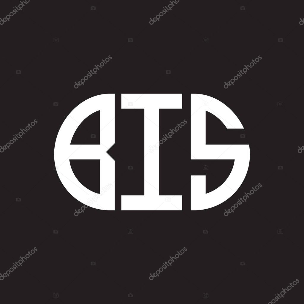 Diseño del logotipo de la letra BIS sobre fondo negro. BPI 2023