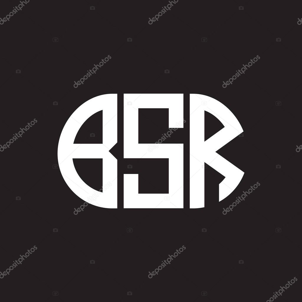 Diseño del logotipo de la letra BSR sobre fondo negro. BSR 2024