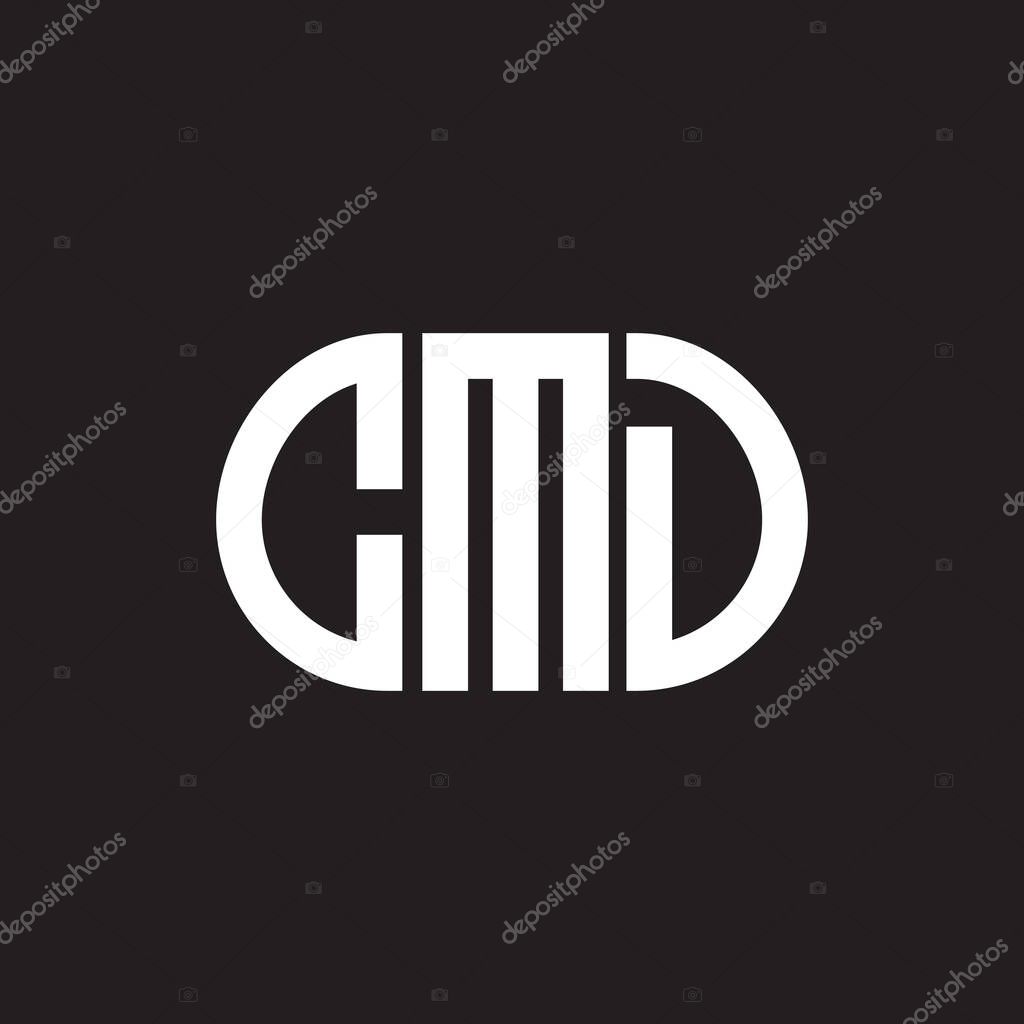 Diseño del logotipo de la letra CMD sobre fondo negro. CMD iniciales creativas letra logo ...
