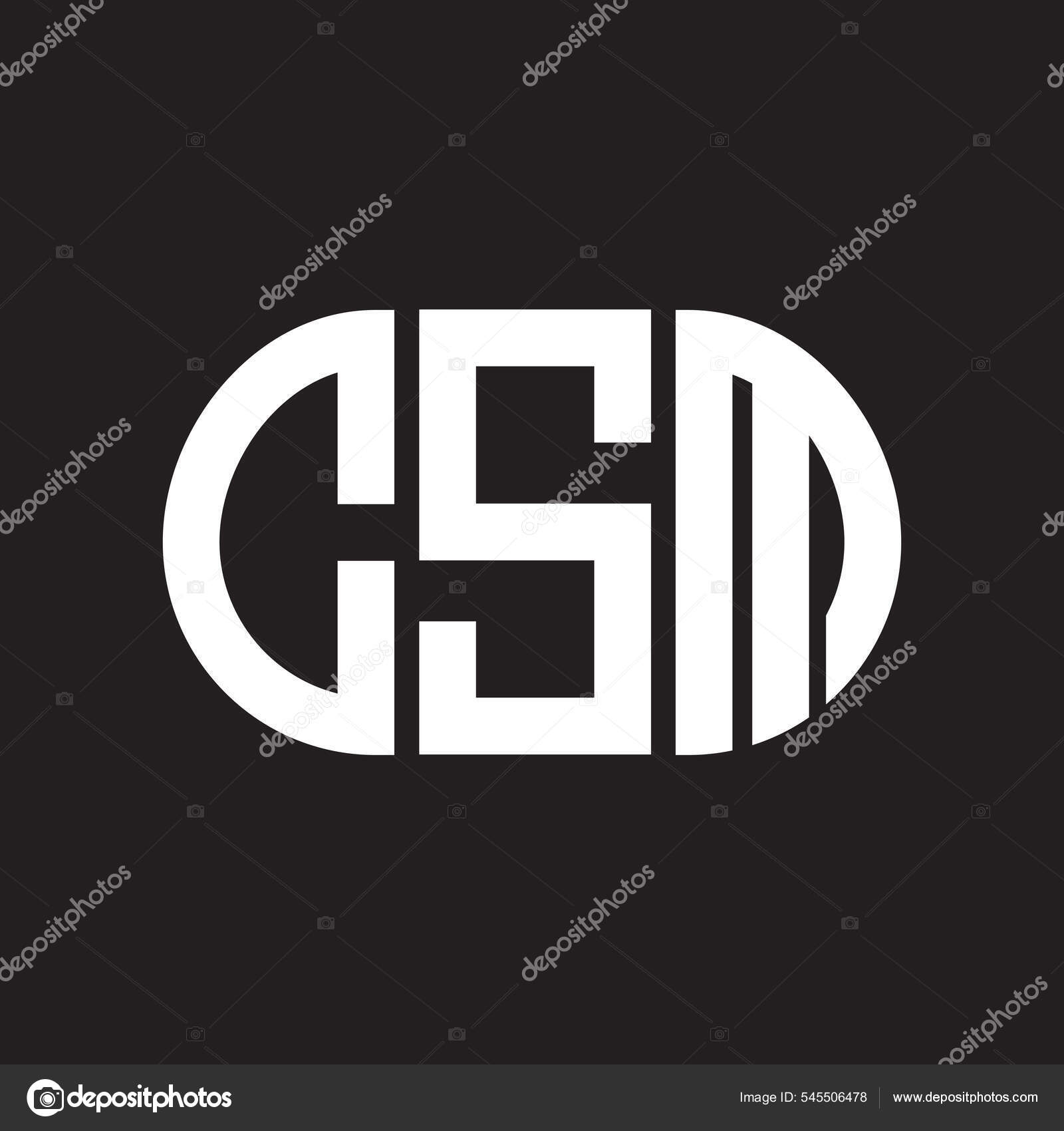 Csm Letter Logo Design Black Background Csm Creative Initials Letter ...
