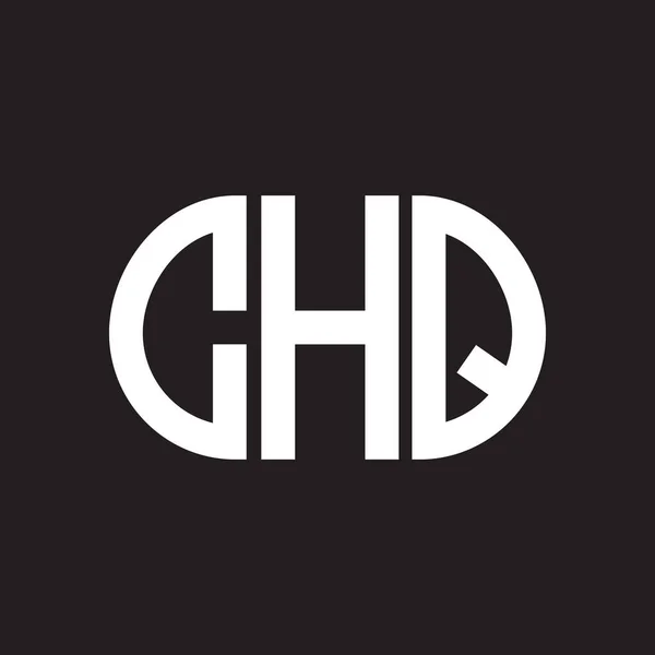 Diseño del logotipo de la carta CHQ sobre fondo negro. CHQ iniciales ...