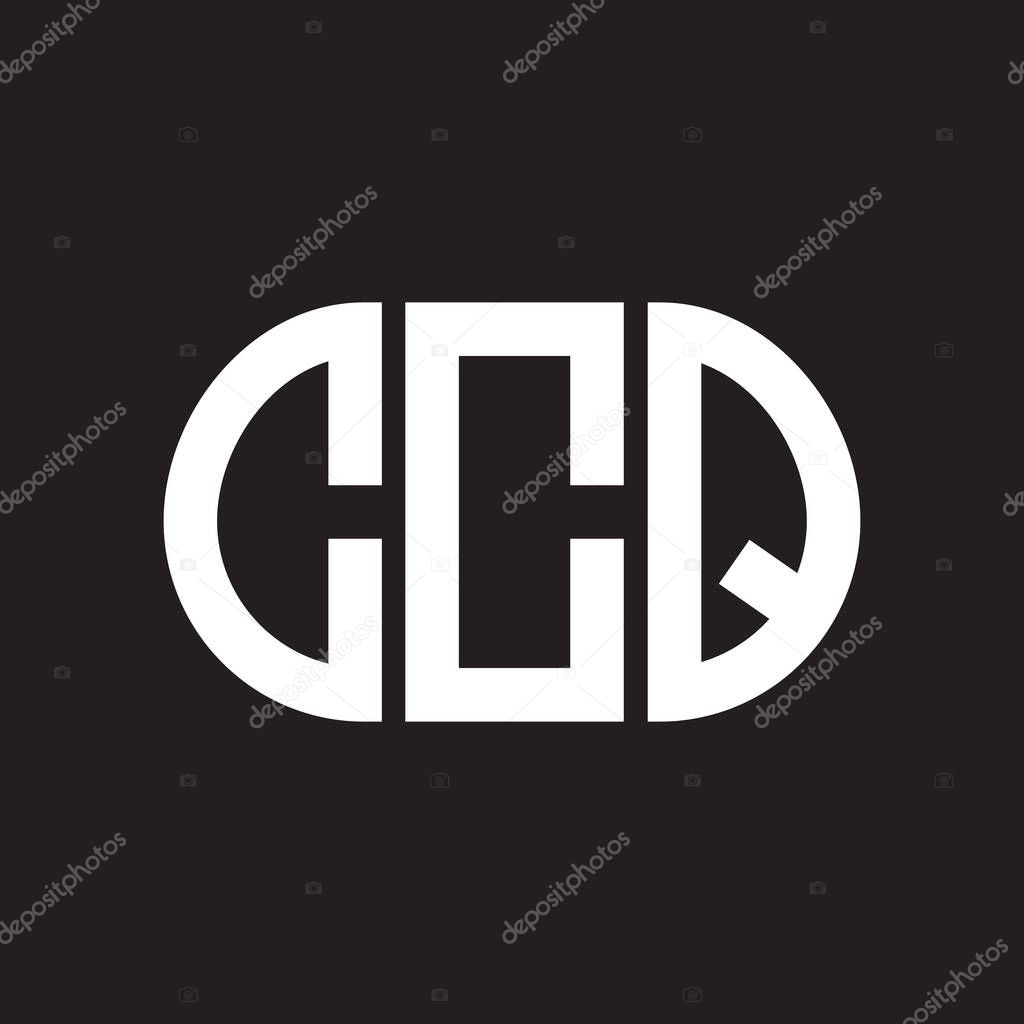 Diseño del logotipo de la letra CCQ sobre fondo negro. CCQ iniciales ...