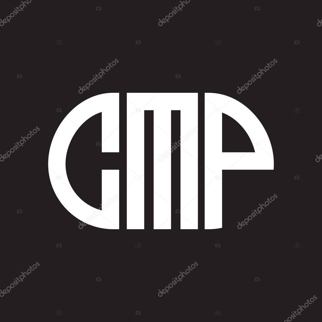 Diseño del logotipo de la letra CMP sobre fondo negro. CMP iniciales ...