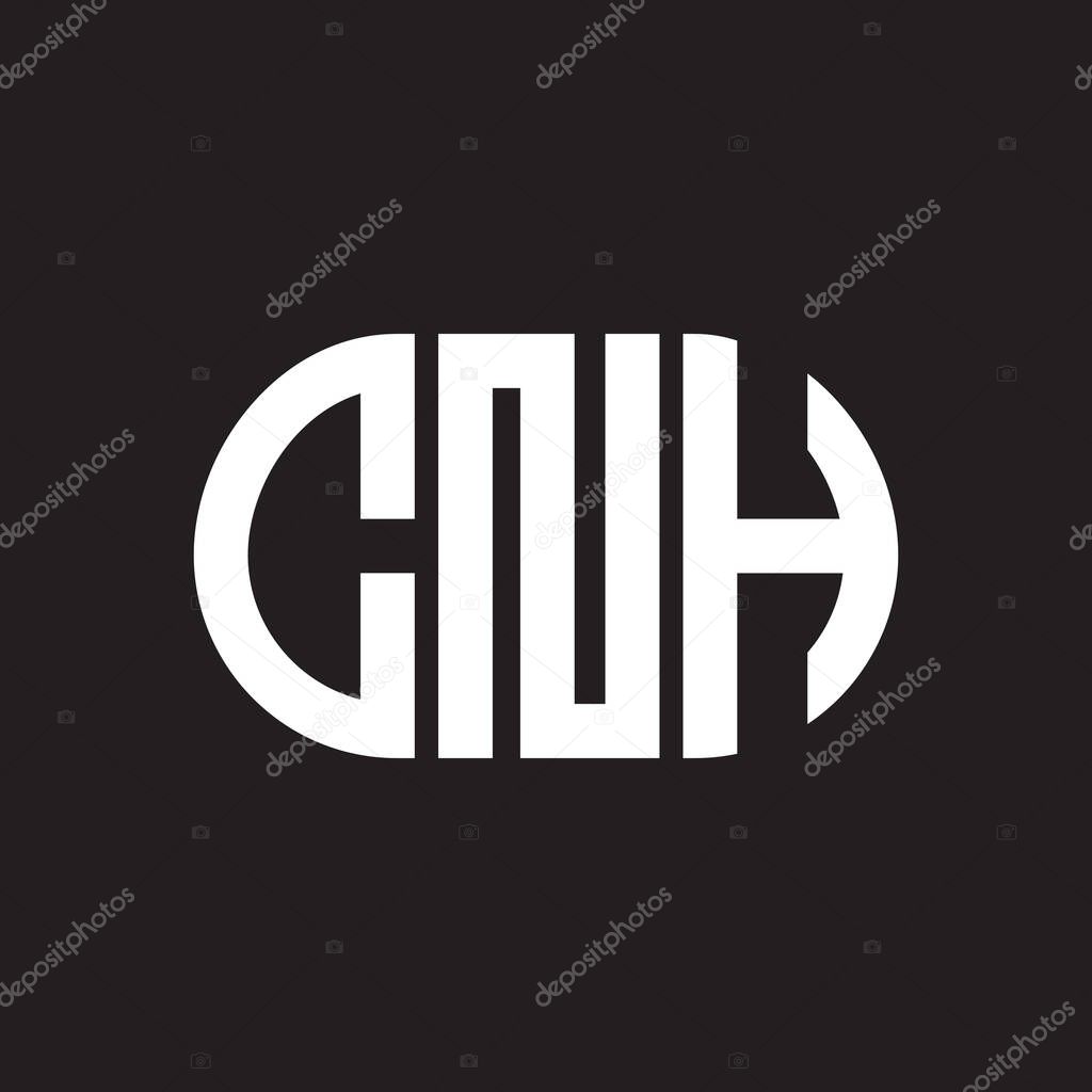 Diseño del logotipo de la letra CNH sobre fondo negro. CNH iniciales ...