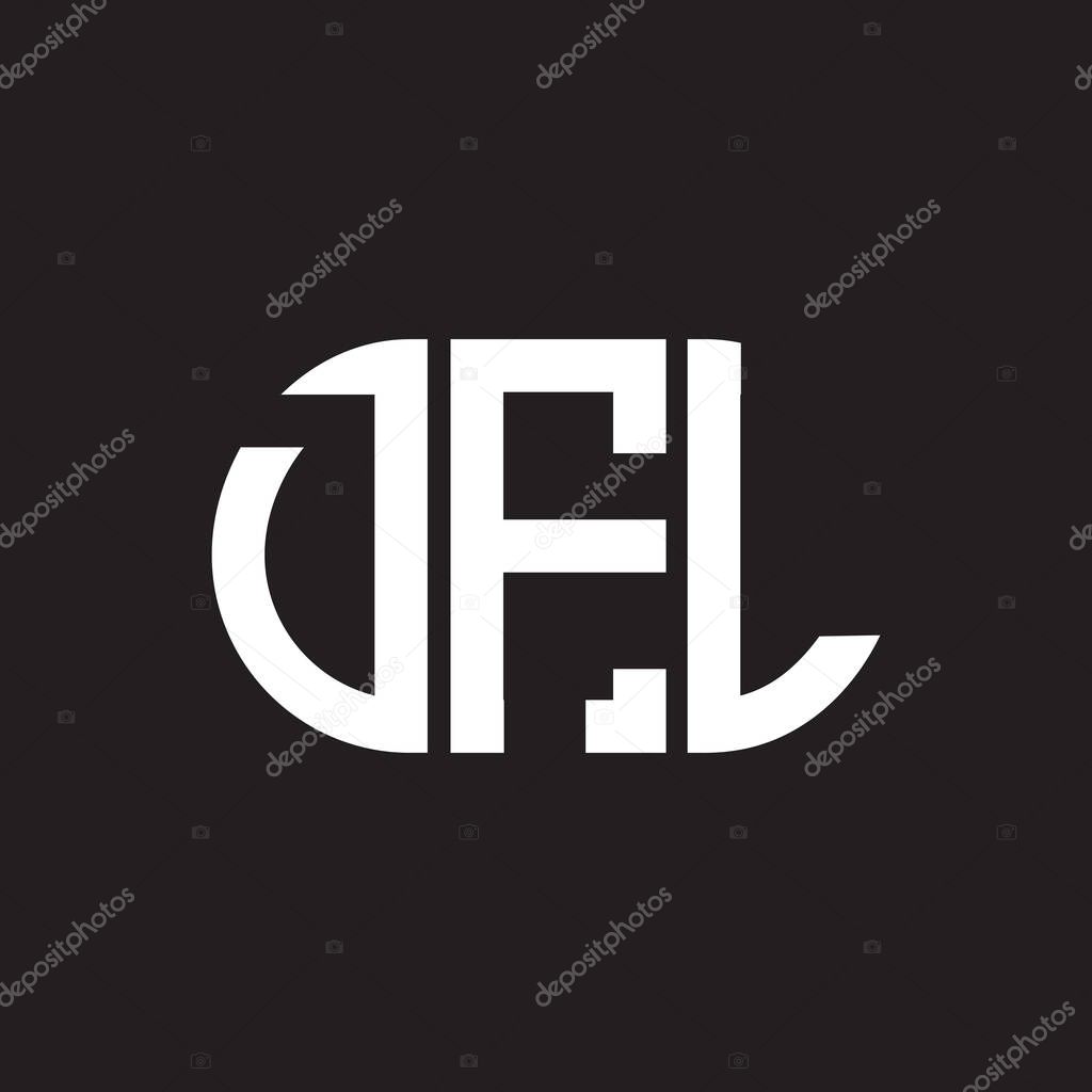 Dise o del logotipo de la letra DFL sobre fondo negro. DFL iniciales creativas letra logo ...