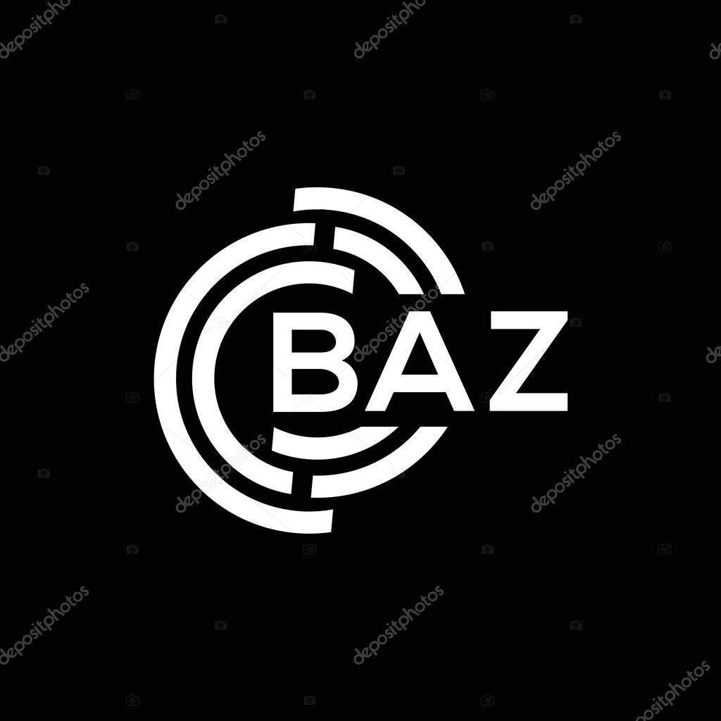 Dise o del logotipo de la letra BAZ sobre fondo negro. BAZ iniciales creativas letra logo ...