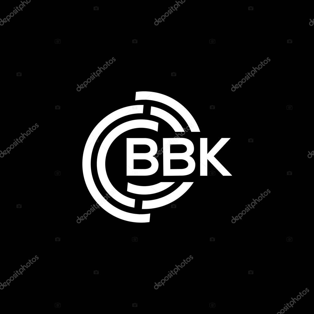 Diseño del logotipo de la letra BBK sobre fondo negro. BBK iniciales creativas letra logo ...