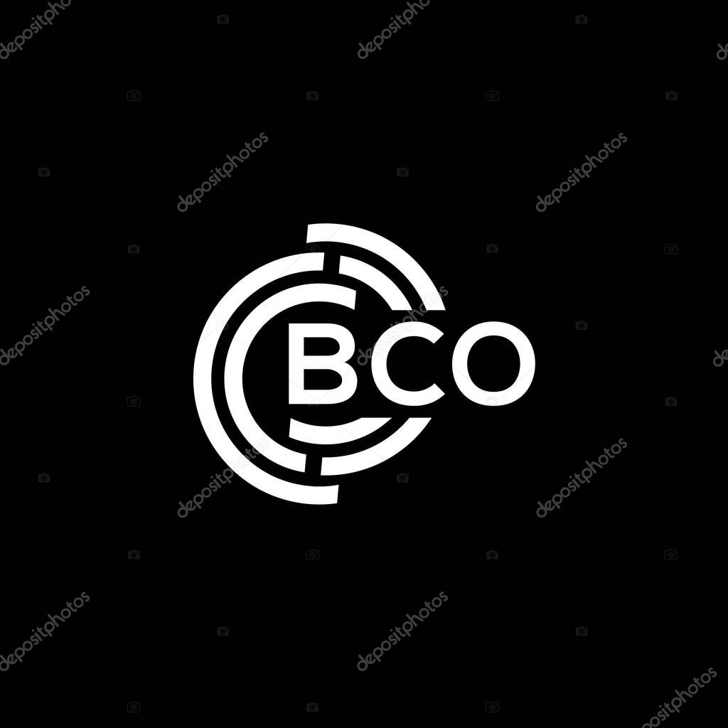 BCO diseño del logotipo de la letra sobre fondo negro. BCO iniciales ...