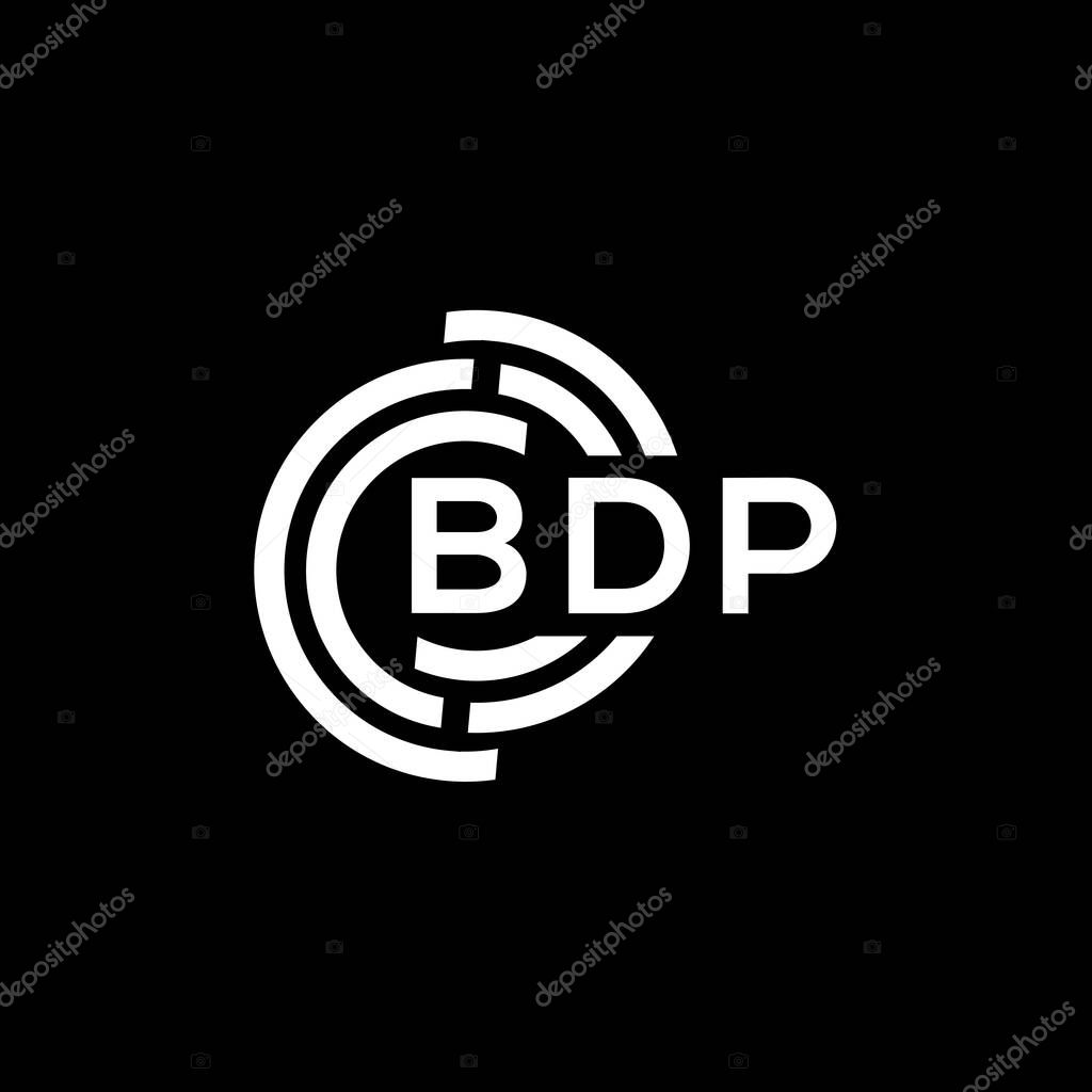 Diseño del logotipo de la letra BDP sobre fondo negro. BDP iniciales ...