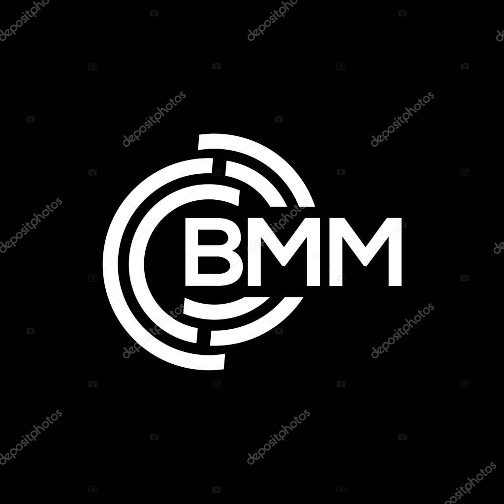 Diseño del logotipo de la letra BMM sobre fondo negro. BMM iniciales ...