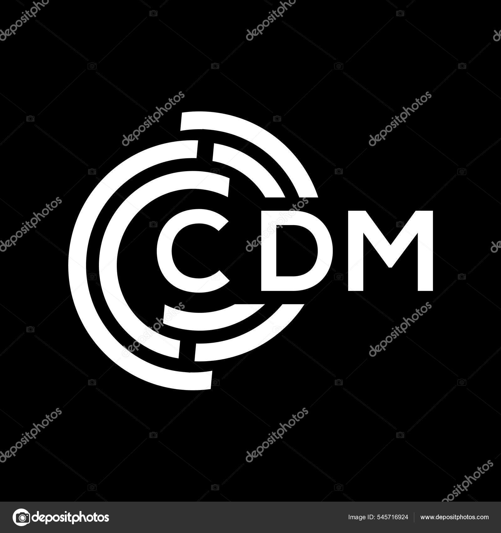 Cdm Letter Logo Design Black Background Cdm Creative Initials Letter ...