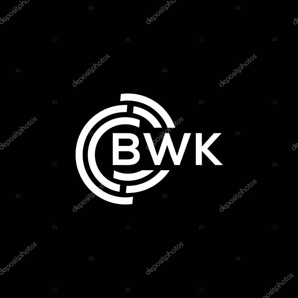 Dise o del logotipo de la letra BWK sobre fondo negro. BWK iniciales creativas letra logo ...