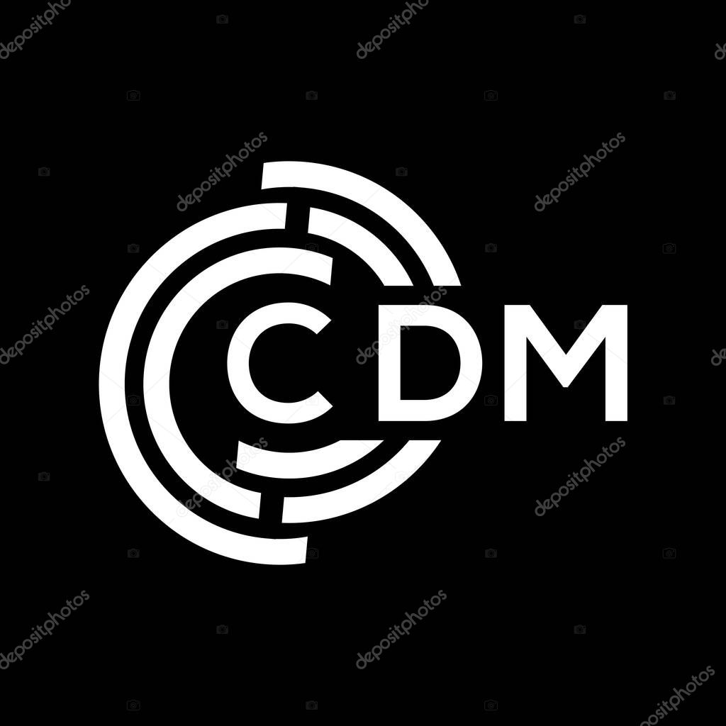 Diseño del logotipo de la letra CDM sobre fondo negro. CDM iniciales ...