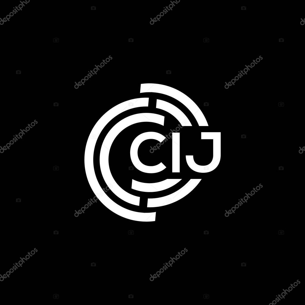 Diseño del logotipo de la letra CIJ sobre fondo negro. CIJ iniciales ...
