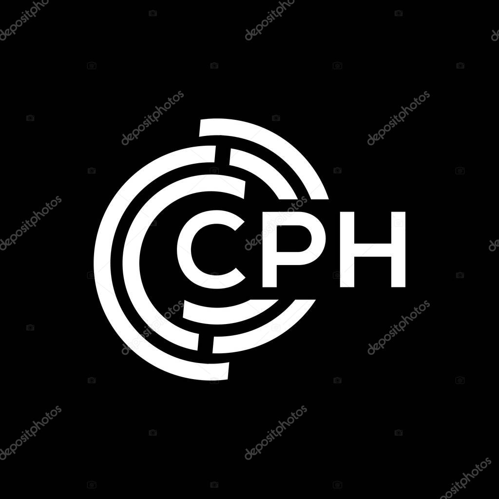 Diseño del logotipo de la letra CPH sobre fondo negro. CPH iniciales ...