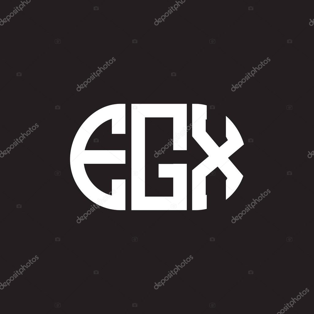 Diseño del logotipo de la letra EGX sobre fondo negro. EGX iniciales creativas letra logo ...