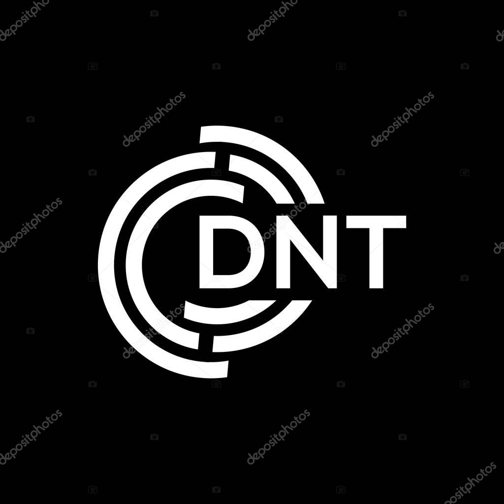 Diseño del logotipo de la letra DNT sobre fondo negro. DNT iniciales ...