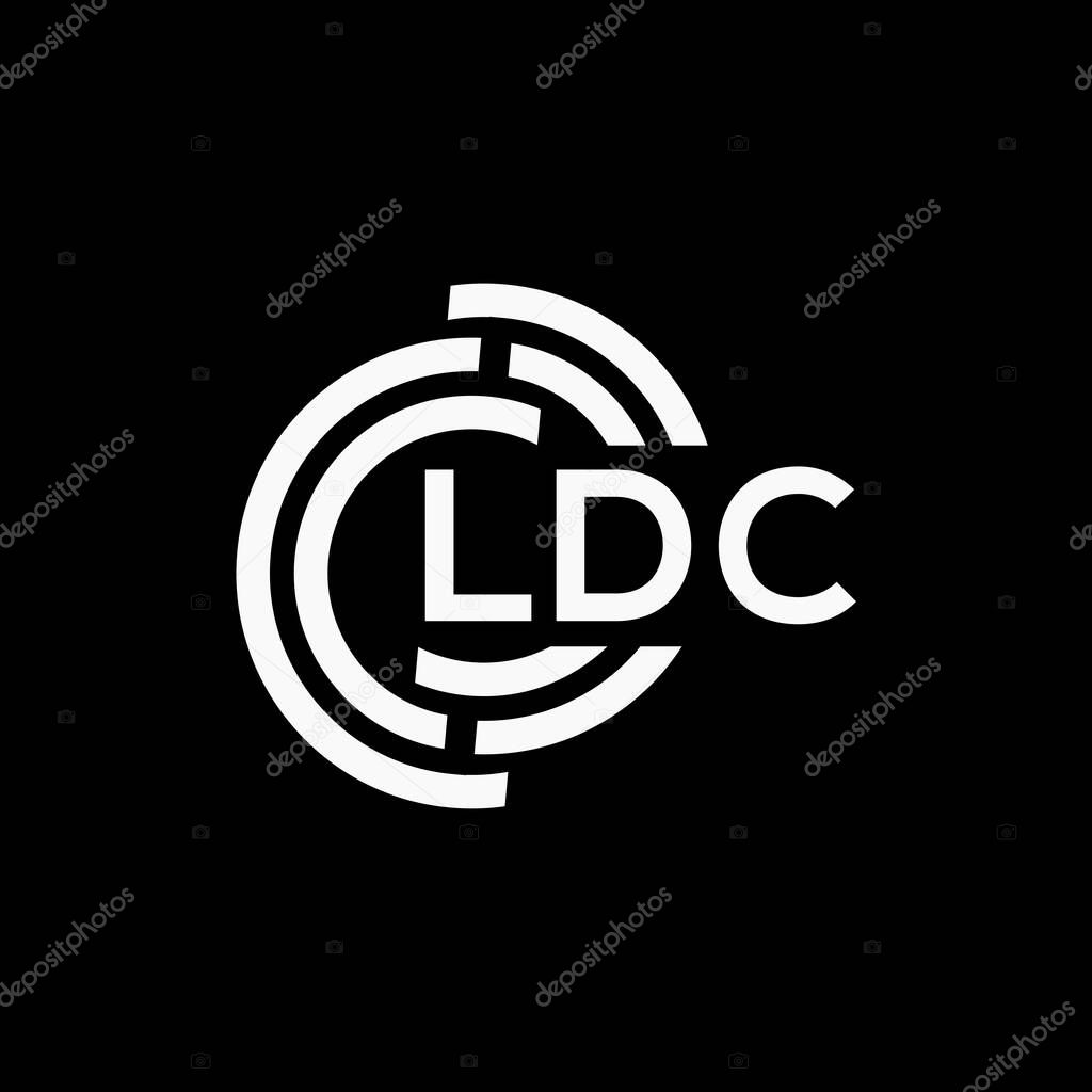 Diseño del logotipo de la letra LDC en fondo negro.Iniciales creativas ...