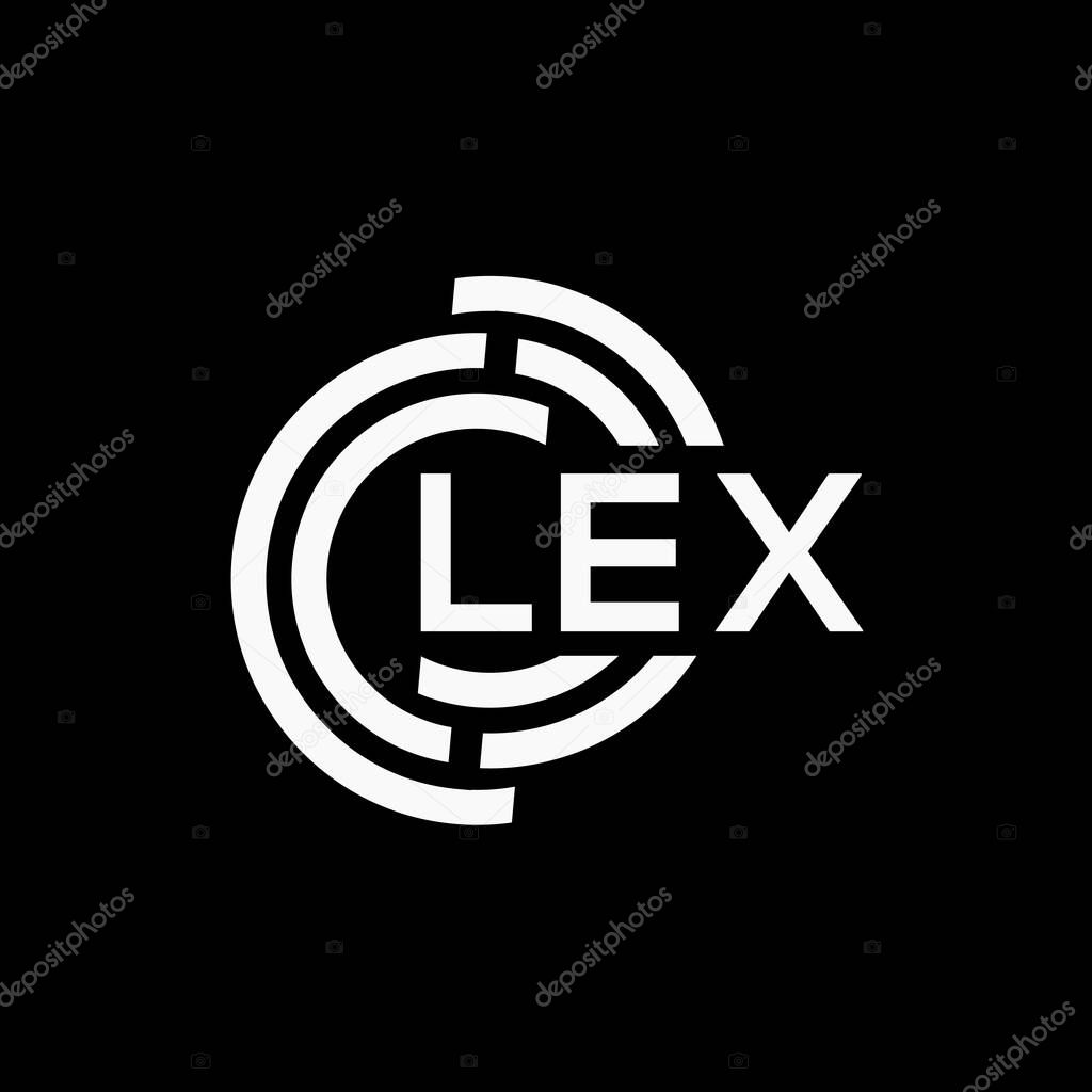 LEX diseño del logotipo de la letra sobre fondo negro.LEX iniciales ...