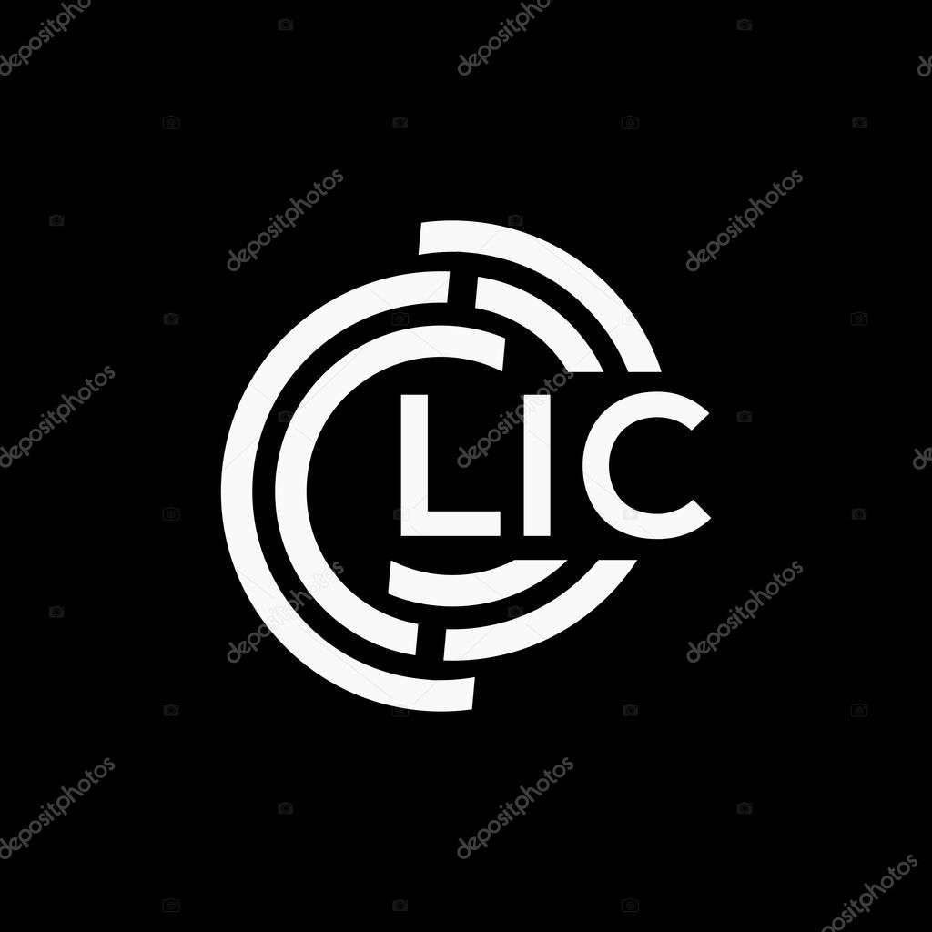 Diseño del logotipo de la letra LIC sobre fondo negro.Iniciales ...
