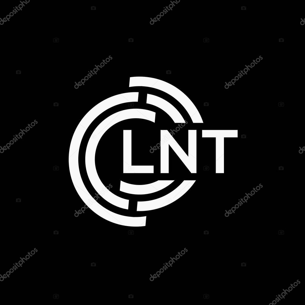 Diseño del logotipo de la letra LNT sobre fondo negro.LNT iniciales ...