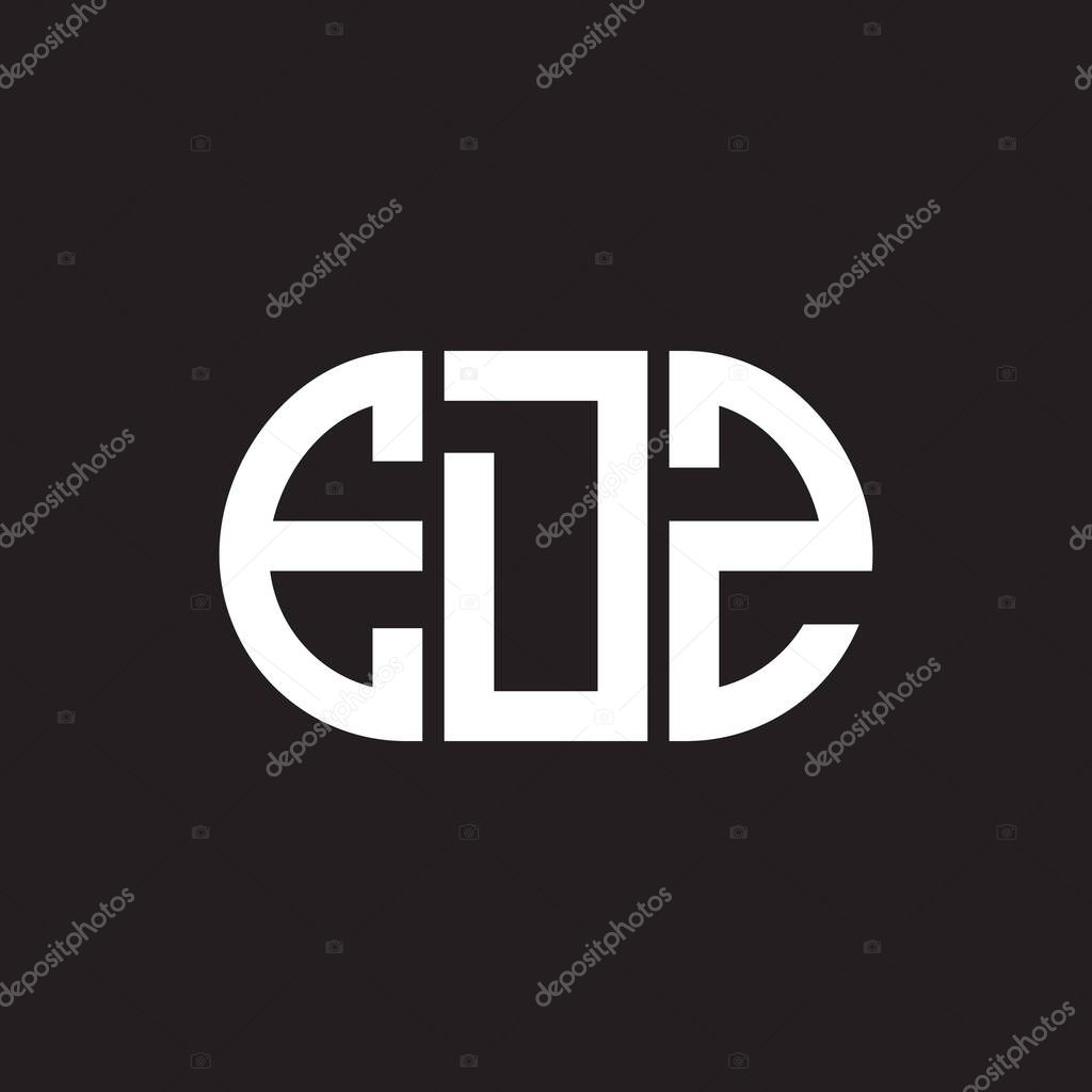 Diseño del logotipo de la letra EDZ sobre fondo negro. EDZ iniciales ...