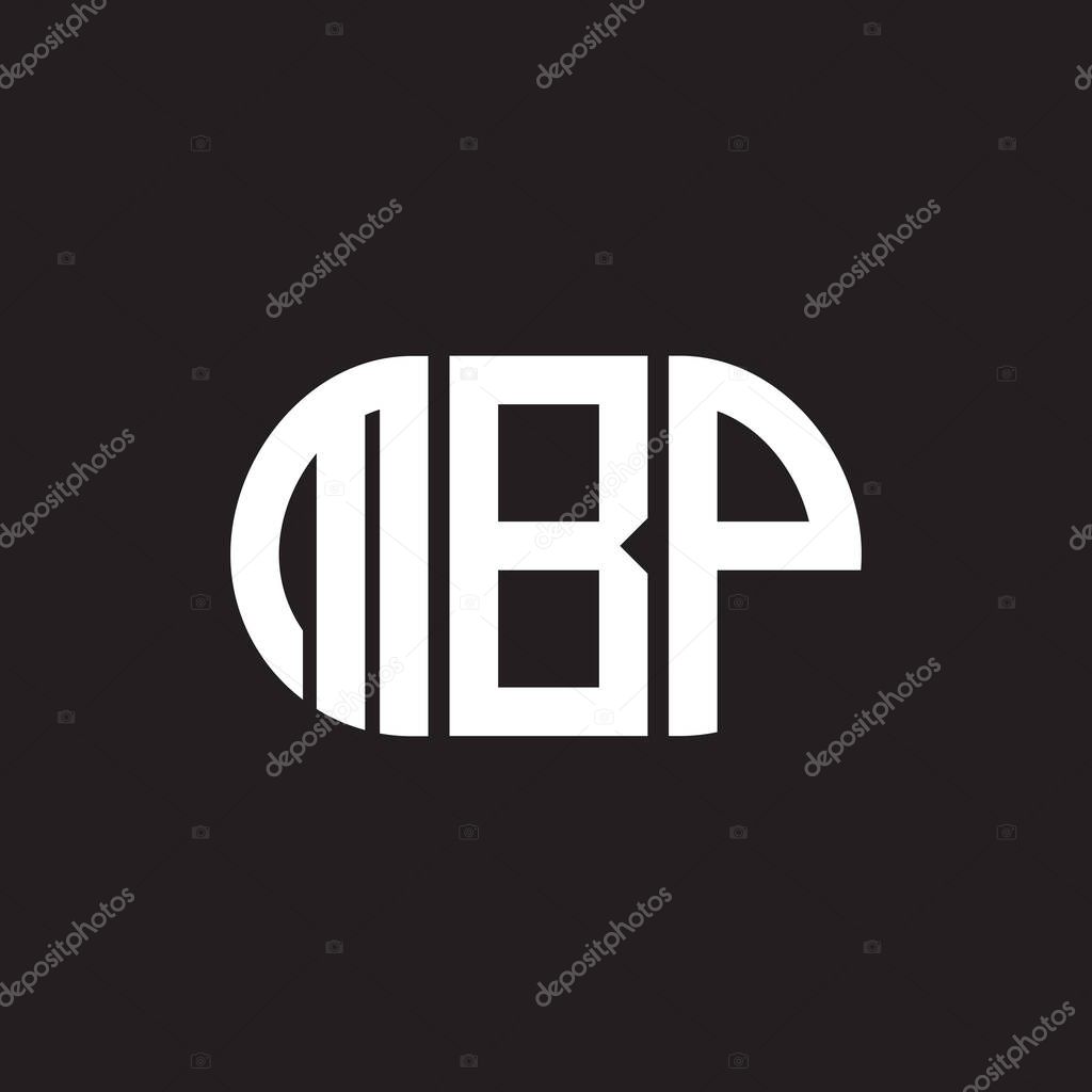 Diseño del logotipo de la letra MBP sobre fondo negro. MBP iniciales ...