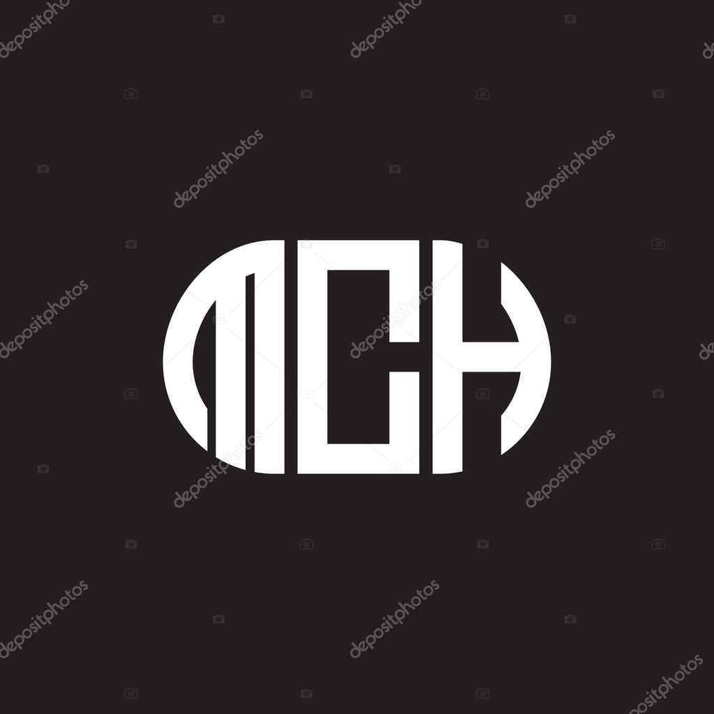 Diseño del logotipo de la letra MCH sobre fondo negro. MCH iniciales ...