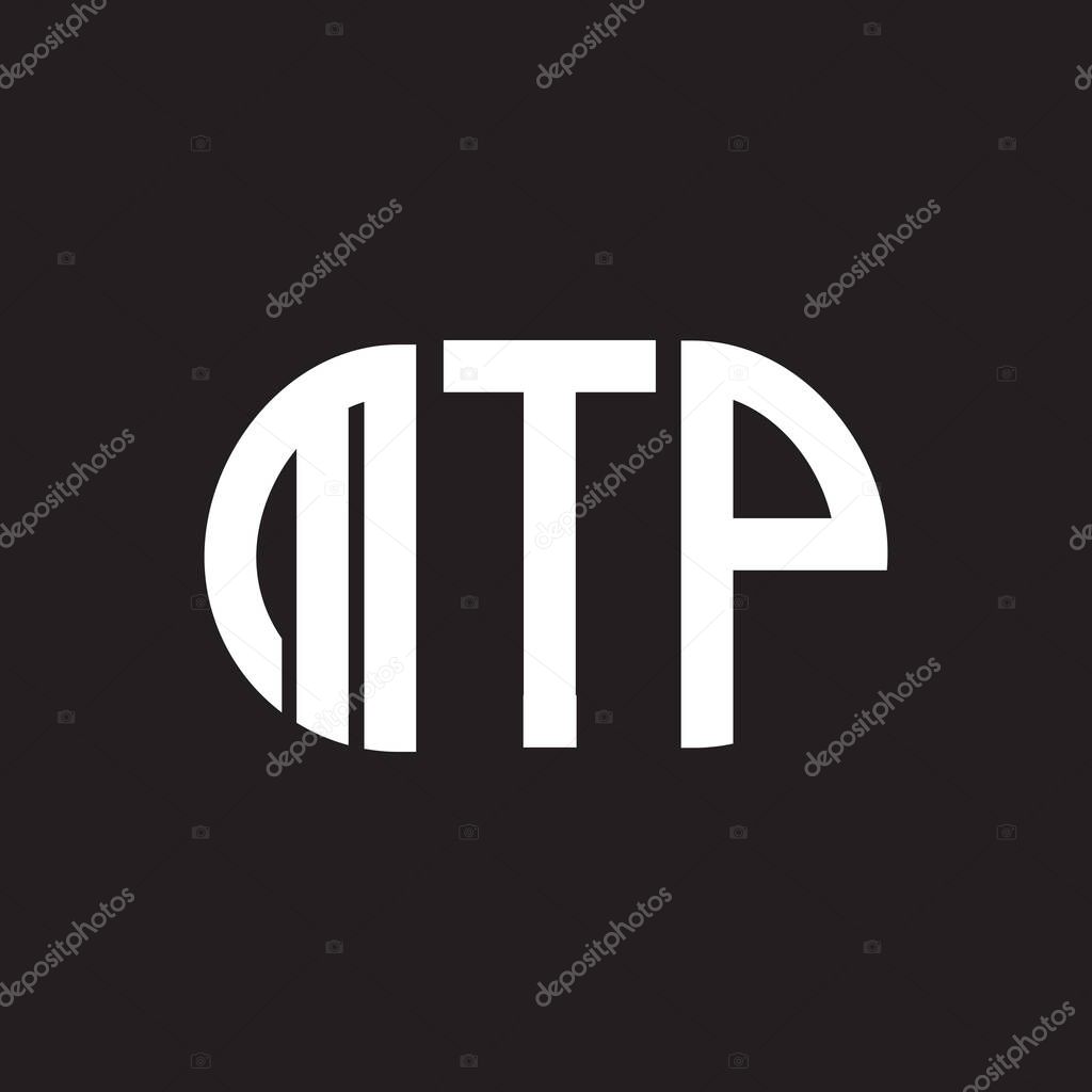 Diseño del logotipo de la letra MTP sobre fondo negro. MTP iniciales ...