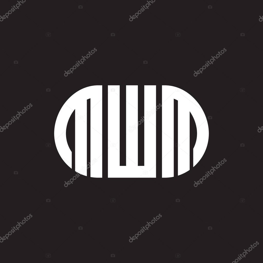 Diseño del logotipo de la letra MWM sobre fondo negro. MWM iniciales creativas letra logo ...