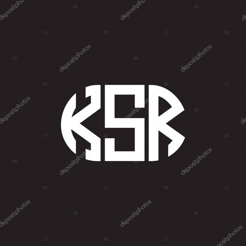 Diseño del logotipo de la letra KSR sobre fondo negro. KSR iniciales ...