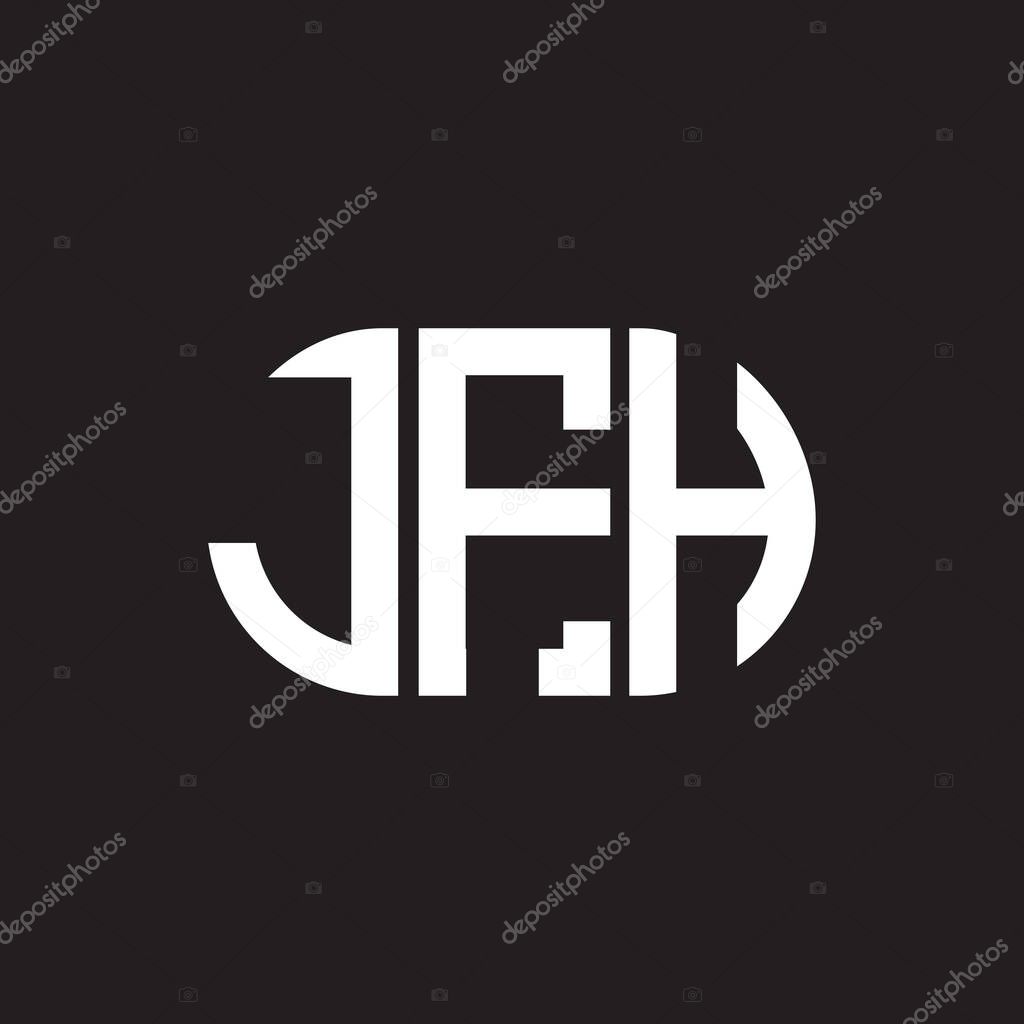 Diseño del logotipo de la letra JFH sobre fondo negro. JFH iniciales ...