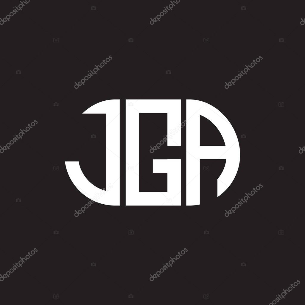 Diseño del logotipo de la letra JGA sobre fondo negro. JGA iniciales ...