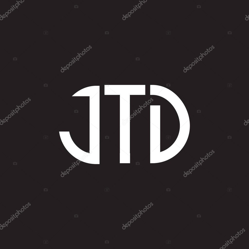 Diseño del logotipo de la letra JTD sobre fondo negro. JTD iniciales ...